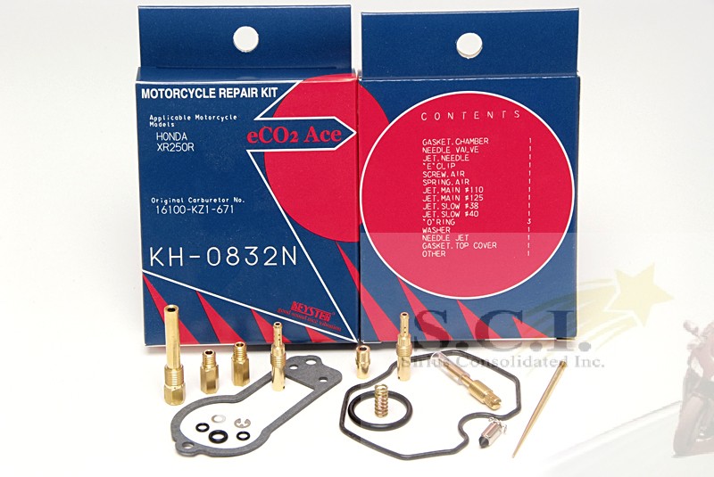 HONDA XR250R XR250 R KEYSTER CARBURETOR REBUILD REPAIR KIT 1990 1991 ...